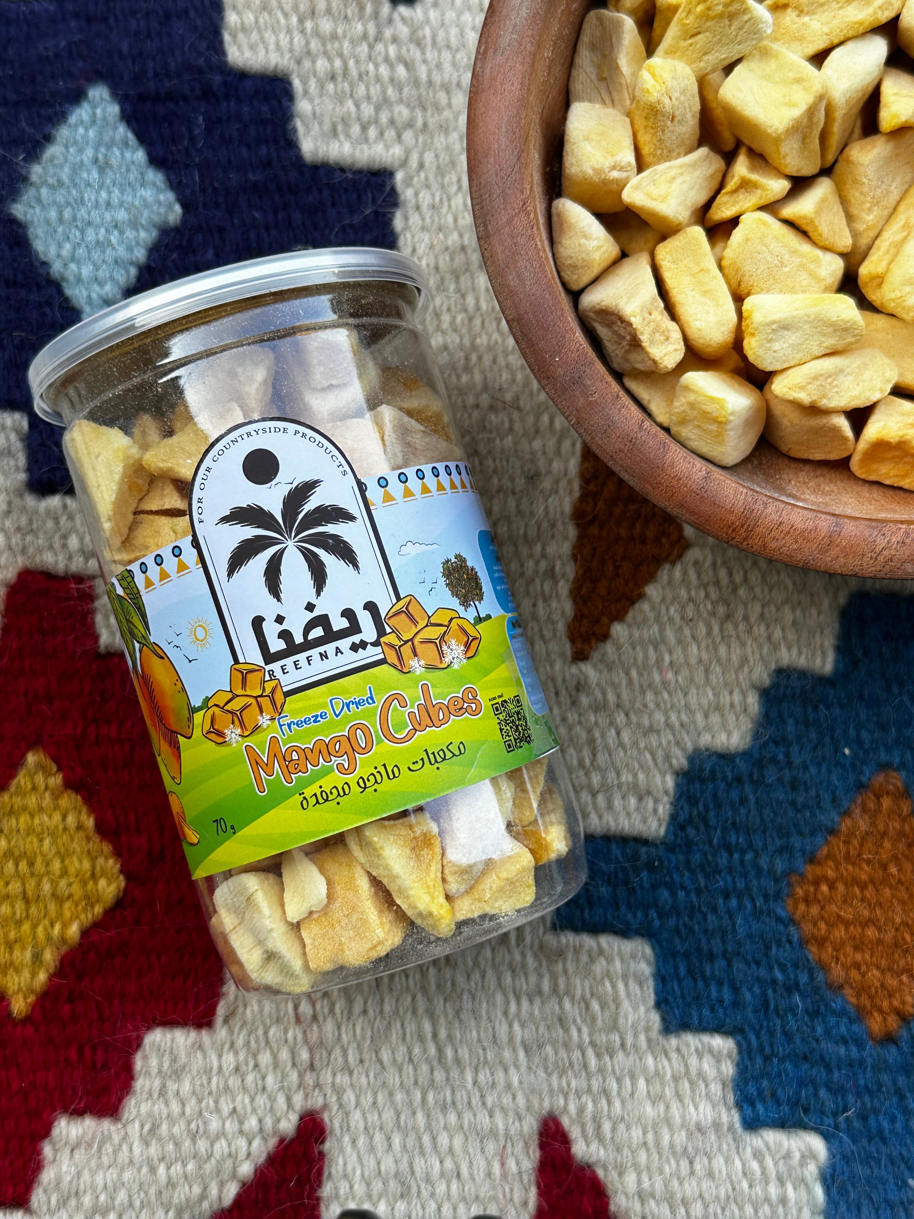 Freeze dried mango cubes premium natural healthy treat